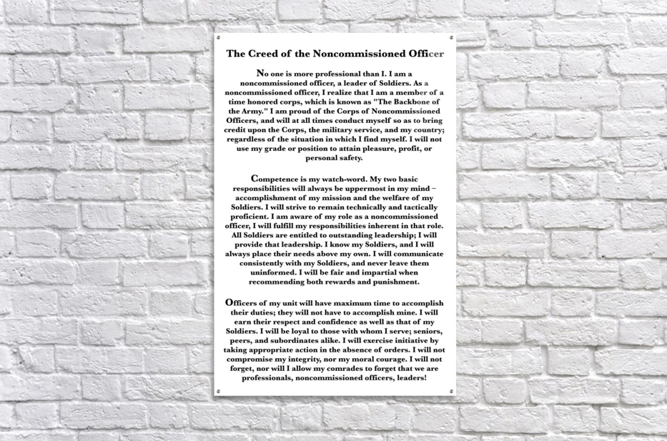 The NCO Creed - ArmyFacts com