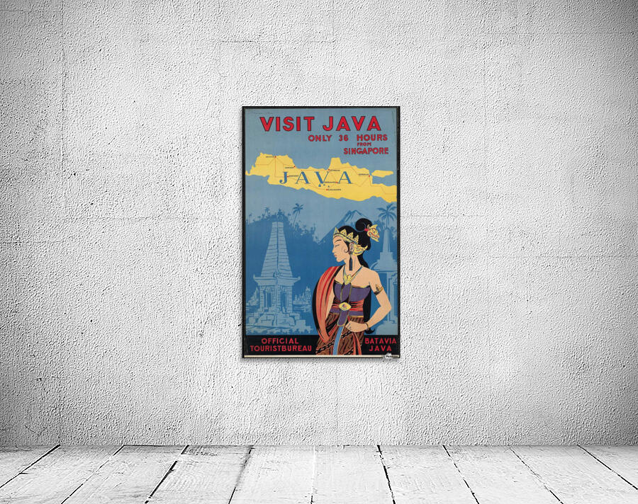 Visit Java travel poster - VINTAGE POSTER